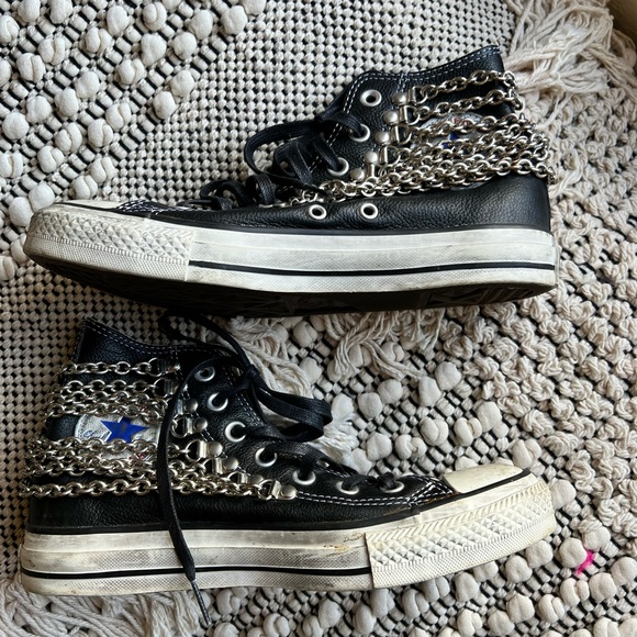 Converse | Shoes | Super Cool Vintage High Top Black Converse Sneakers ...